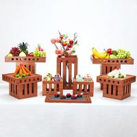 China Wooden Plain Color Serving Tray for Party Fruits Wine Food Storage and Dessert Display for sale
