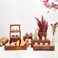 China Wooden Plain Color Serving Tray for Party Fruits Wine Food Storage and Dessert Display for sale