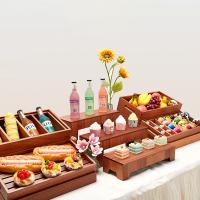 China Wooden Plain Color Serving Tray for Party Fruits Wine Food Storage and Dessert Display for sale