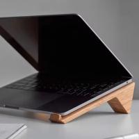 China Logo Customized Logo Acceptable Varnished Wooden Laptop Stand for Desk for sale