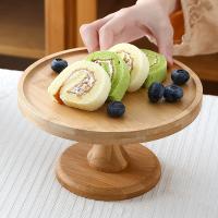 China Customized Logo Acceptable 3 Tiers Acacia Wooden Cake Display Stand for Afternoon Tea for sale