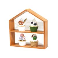 China Customized Logo Acceptable 3 Tiers Acacia Wooden Cake Display Stand for Afternoon Tea for sale