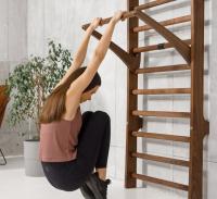 China Customized Logo Wooden Pull Up Bar Home Gym Equipment for Chin Up Exercises for sale