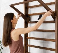 China Customized Logo Wooden Pull Up Bar Home Gym Equipment for Chin Up Exercises for sale