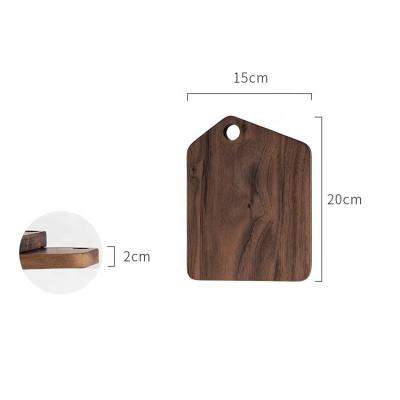 China Customized Logo Accepted Handmade Nordic Style Mountain Shape Black Walnut Bread Board for sale
