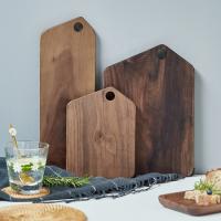 China Customized Logo Accepted Handmade Nordic Style Mountain Shape Black Walnut Bread Board for sale