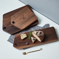 China Customized Logo Accepted Handmade Nordic Style Mountain Shape Black Walnut Bread Board for sale