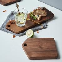 China Customized Logo Accepted Handmade Nordic Style Mountain Shape Black Walnut Bread Board for sale