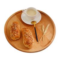China Customized Natural Solid Wood Bamboo Food Cutlery Tray in Different Sizes and Shapes for sale