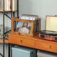 China Wooden Record Holder for Storage Classic Cube Record Organizer Storage As your request for sale