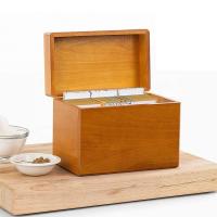 China Convenient 250 Recipe Card Storage in Pine Wood Kitchen Recipe Box 6.9
