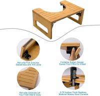 China Stocked Design Natural Color Custom Collapsible Poop Stool 7 Inches Bamboo Toilet Stool for sale