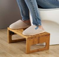 China Stocked Design Natural Color Custom Collapsible Poop Stool 7 Inches Bamboo Toilet Stool for sale