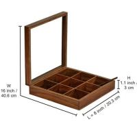 China Rectangle Wooden Spice Box with Fancy Antique Finish and Customized Size for sale