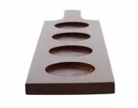 China Stain Color Custom Wooden Beer Tasting Paddle with Shot Glass Holder Tray FSC Certified for sale