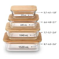 China Certificate FSC Ecofriendly Glass Storage Food Containers with Sustainable Bamboo Lids for sale
