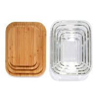 China Certificate FSC Ecofriendly Glass Storage Food Containers with Sustainable Bamboo Lids for sale