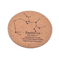 China CLASSIC Design Cork Wood Cup Coasters for Stocked Custom Constellation MDF Mats for sale