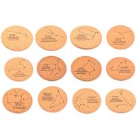 China CLASSIC Design Cork Wood Cup Coasters for Stocked Custom Constellation MDF Mats for sale
