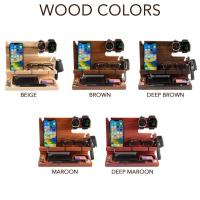 China Silk-screen Printed Wooden Docking Station for Men's Phone Wallet and Key Ideal Organizer for sale
