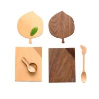 China Eco-Friendly Leaf-Shaped Beech Walnut Wood Coasters for Hot Drinks Sample Charge Free for sale