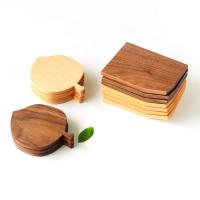 China Eco-Friendly Leaf-Shaped Beech Walnut Wood Coasters for Hot Drinks Sample Charge Free for sale