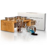 China Varnished Custom Wood Communion Tray with Shot Glass Simple and Useful Design for sale
