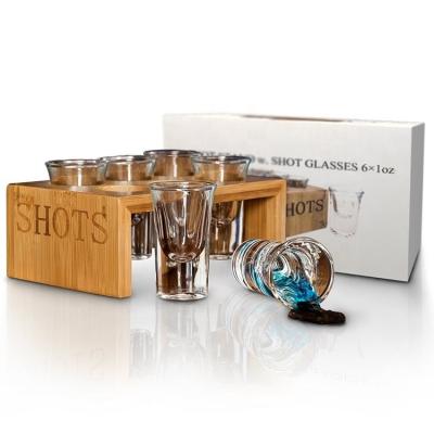 China Silk-Screen Printed Wooden Shot Glass Tray for VIP Service Maple Wood for sale