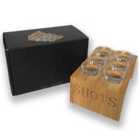 China Varnished Custom Wood Communion Tray with Shot Glass Simple and Useful Design for sale