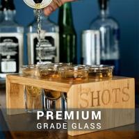 China Silk-Screen Printed Wooden Shot Glass Tray for VIP Service Maple Wood for sale