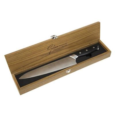 China Customized Logo Acceptable Wooden Knife Box Handmade Rectangle Solid Wood Wine Bottle Box for sale