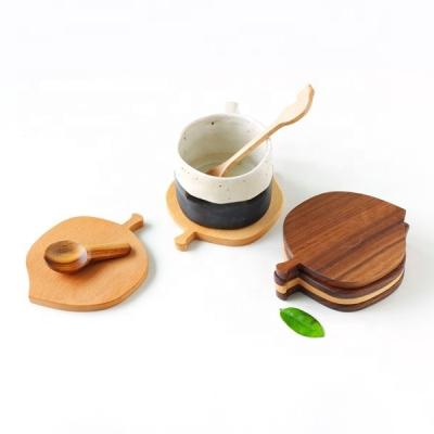 China Customized Logo Acceptable Laser Engrave Wooden Coaster for Personalised Coffee Cup Mat for sale