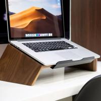 China Free Sample Charge Laptop Wood Stand Double Tiers Computer Holder for Computer Monitor for sale