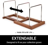 China Wooden Extendable Vinyl Record Organizer Rack Stand Holder for Standing Type Storage for sale