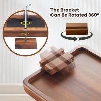 China 360 Rotating Arm Table for Acacia Wood Sofa Armrest Tray on Wooden Side Tables for sale