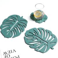 China Irregular Fashion Design Environmental Wood MDF Cup Coasters Green Leaf Cactus Cup Mat Decoration Mat for sale