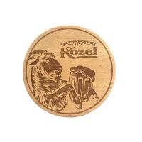 China Wood Plain Color Coasters Set with Custom Engraving and Blue Epoxy Resin Holder for sale