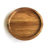 China Household Wood Plain Color Varnish Acacia Solid Drink Coaster for Coffee Cup Mat Set for sale