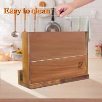 China Double Sided Magnetic Wooden Knife Rack with Acrylic Protection Shield and Customized Logo for sale