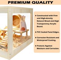 China Wooden Hamster Cage with Openable Top and Acrylic Sheets Solid Built House Included for sale