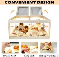 China Wooden Hamster Cage with Openable Top and Acrylic Sheets Solid Built House Included for sale