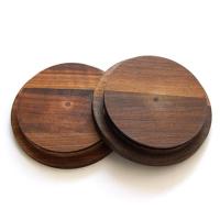China Custom Order Accepted Kitchen Candy Spices Glass Jar with Non Spill Black Walnut Lid for sale