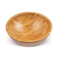 China Custom Logo Ecofriendly Natural Round Bamboo Salad Bowl for Modern Style Amazon Design for sale