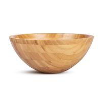 China Custom Logo Ecofriendly Natural Round Bamboo Salad Bowl for Modern Style Amazon Design for sale