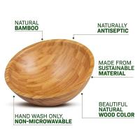 China Custom Logo Ecofriendly Natural Round Bamboo Salad Bowl for Modern Style Amazon Design for sale