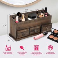 China Customized Logo Rustic Vanity Organizer for Cosmetics Makeup and Bathroom Accessories for sale