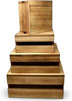China Rustic Style Wooden Cake Stand Set of 4 Customized Logo Accepted for Displaying Cakes for sale