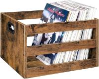 China Living Room Vinyl Record Storage Organizer with High Quantity Vintage Wood File Storage for sale