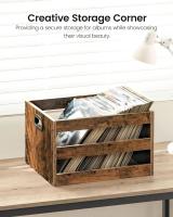 China Living Room Vinyl Record Storage Organizer with High Quantity Vintage Wood File Storage for sale