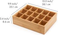 China 15 Compartment Bamboo Storage Organizer for Belts Ties Bras Briefs Socks Jewelry for sale